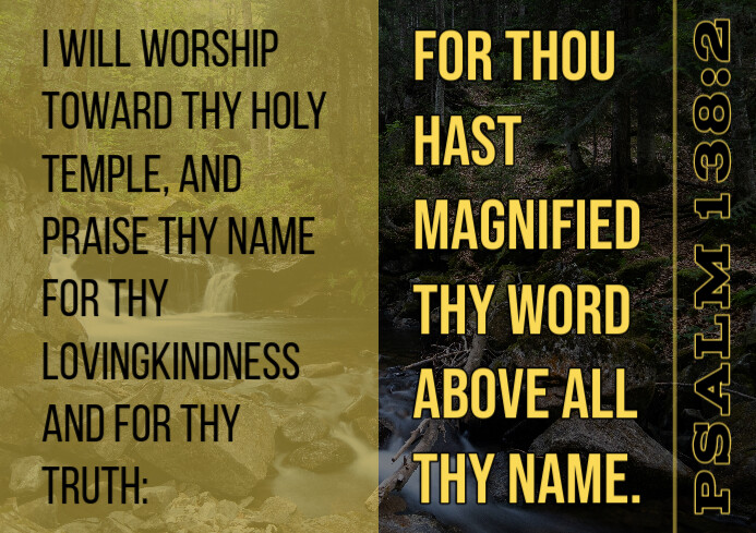 Copy of Church Flyer Bible Verse Psalm 138:2 | PosterMyWall