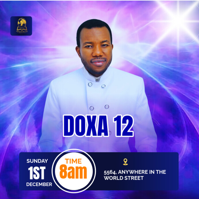 Plantilla de Doxa 12 Church Crusade Invitation: Modern Purple Event ...