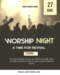 gospel Night concert church music singing ad Template | PosterMyWall