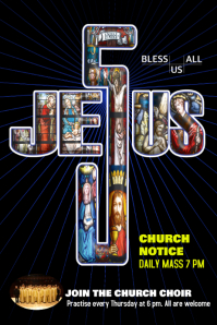 Church Flyer Notice Jesus Sign Poster Template | PosterMyWall