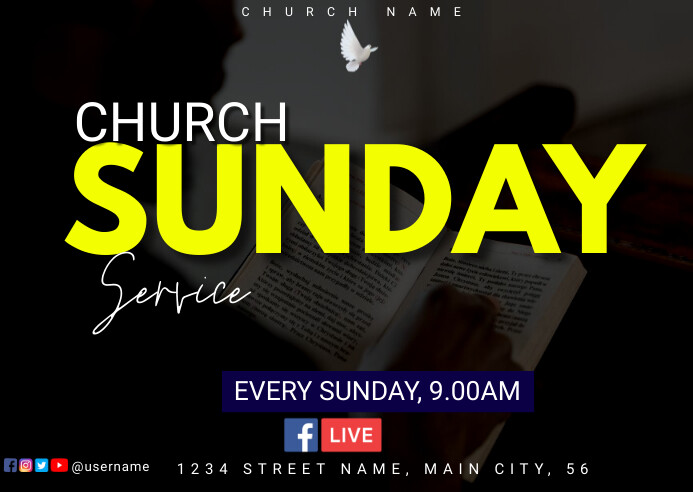 church flyer social media template | PosterMyWall