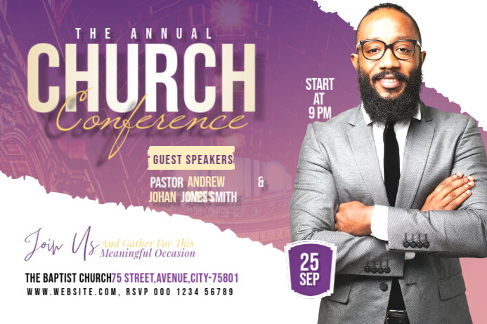 Pink Church Conference Banner Template | PosterMyWall