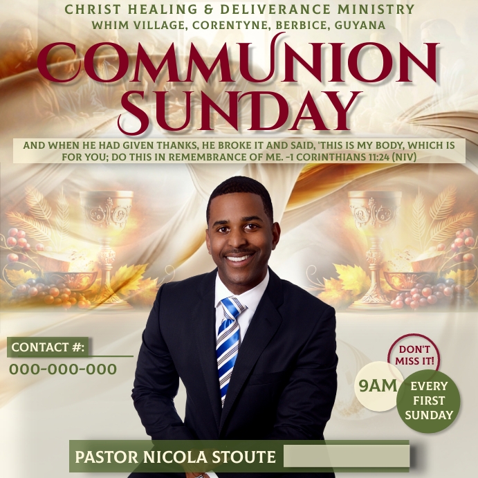 Copy of Church Flyers (Communion Service) | PosterMyWall