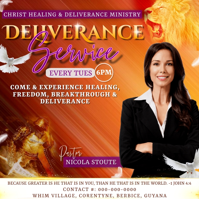 Church Flyers (Deliverance) Template | PosterMyWall
