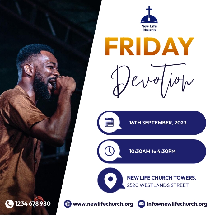 church Friday devotion flyer template | PosterMyWall