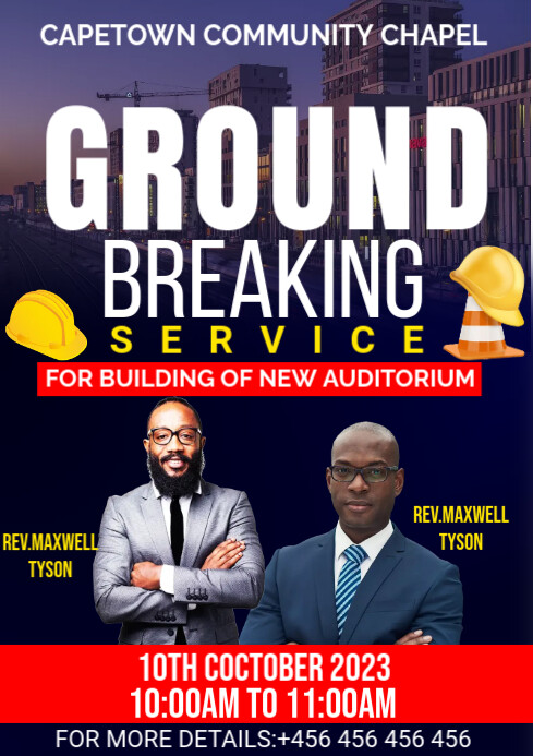 church ground breaking service flyer template | PosterMyWall