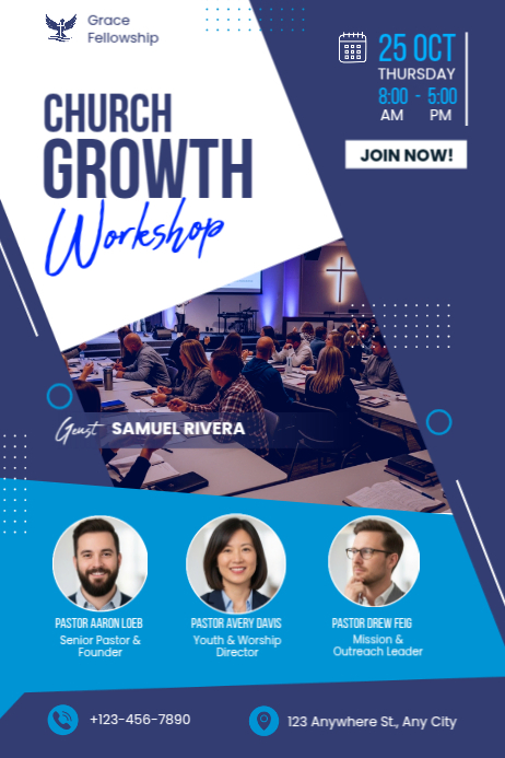 Plantilla de Church Growth Workshop Poster | PosterMyWall
