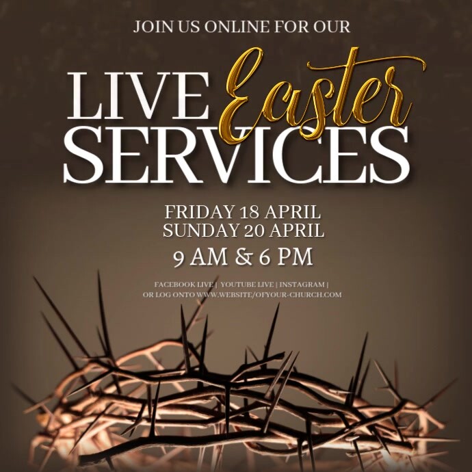 church happy easter online square design template | PosterMyWall