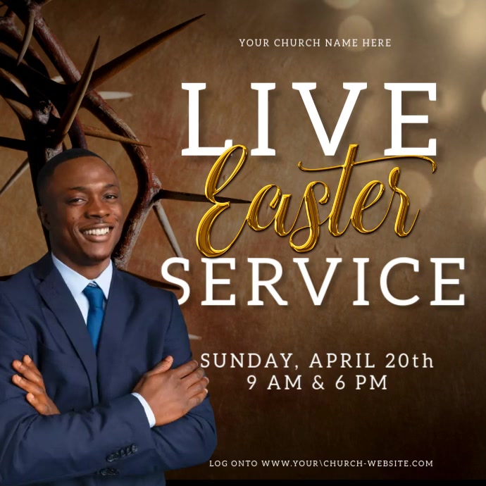 church happy easter online square design template | PosterMyWall