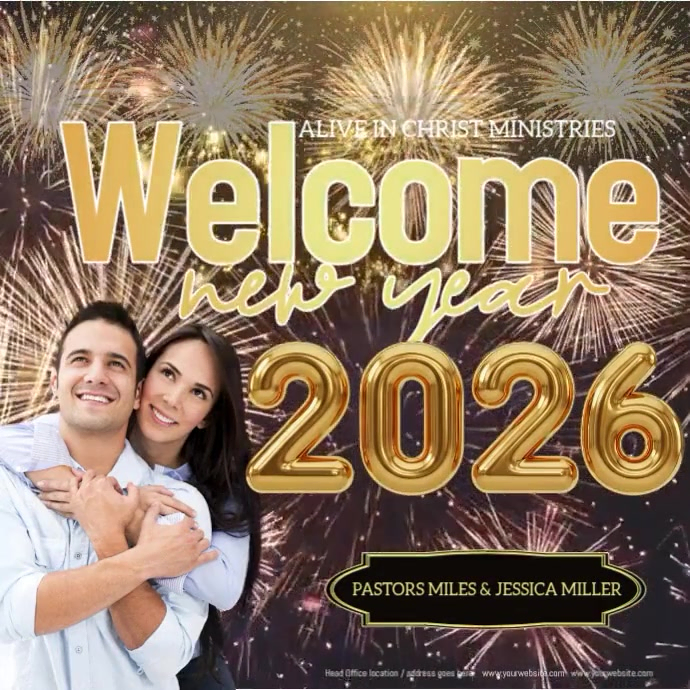 CHURCH HAPPY NEW YEAR ONLINE CARD TEMPALTE Template | PosterMyWall