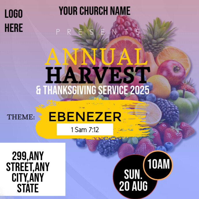 Copy of Church Harvest Design Template | PosterMyWall