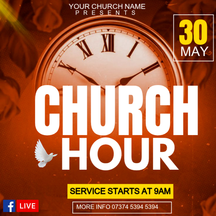 Church hour Template | PosterMyWall