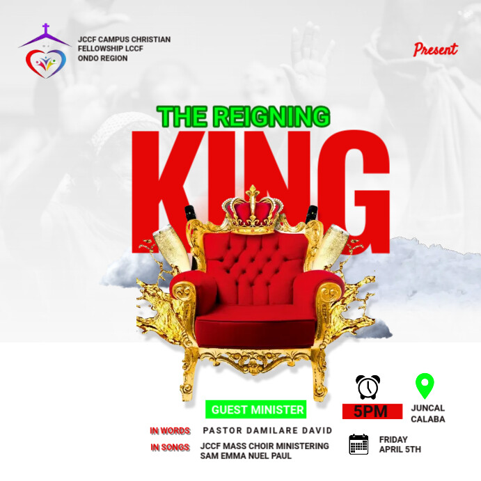 CHURCH INSTAGRAM FLYER,REIGNING KING Template | PosterMyWall