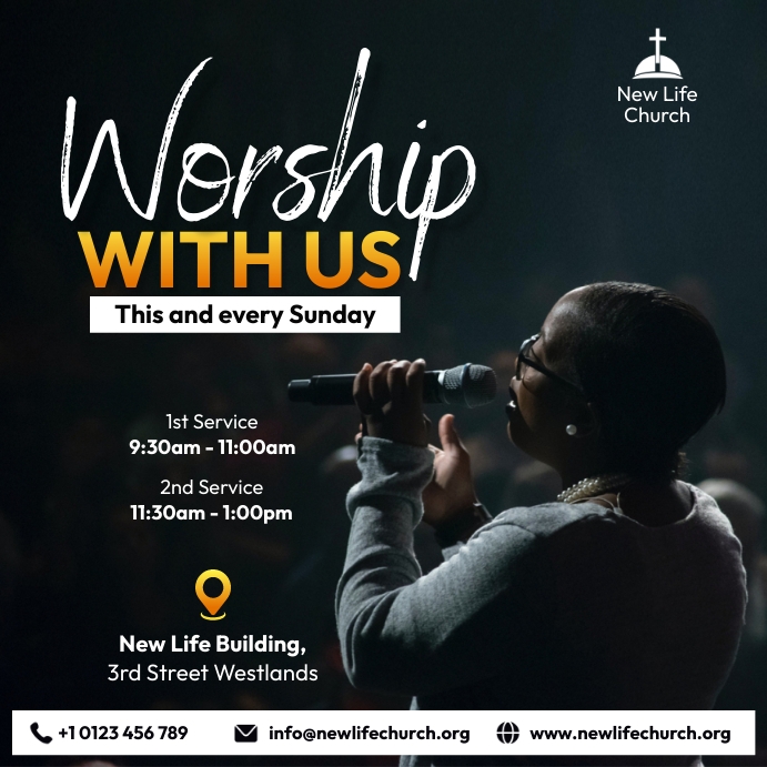 church Instagram square flyer template | PosterMyWall