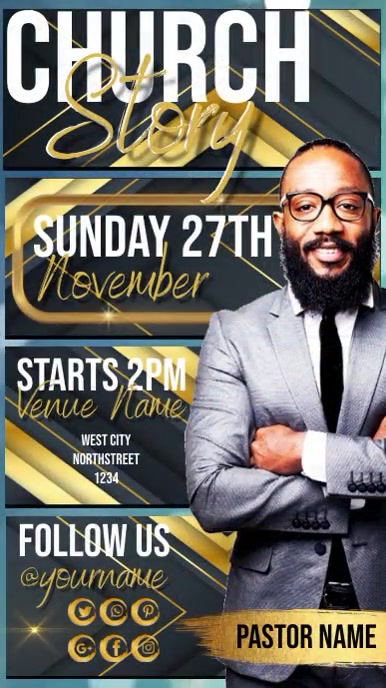church instagram story design template | PosterMyWall