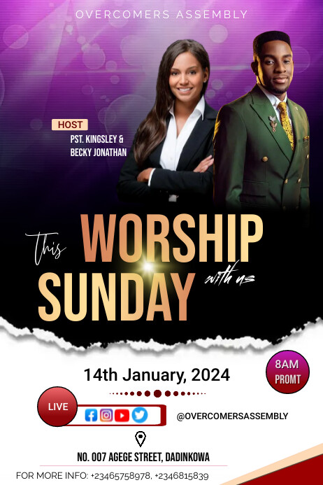 Church invitation flyer church programme flye Template | PosterMyWall