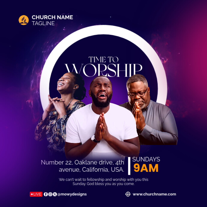 Church Invitation Instagram Post Template | PosterMyWall