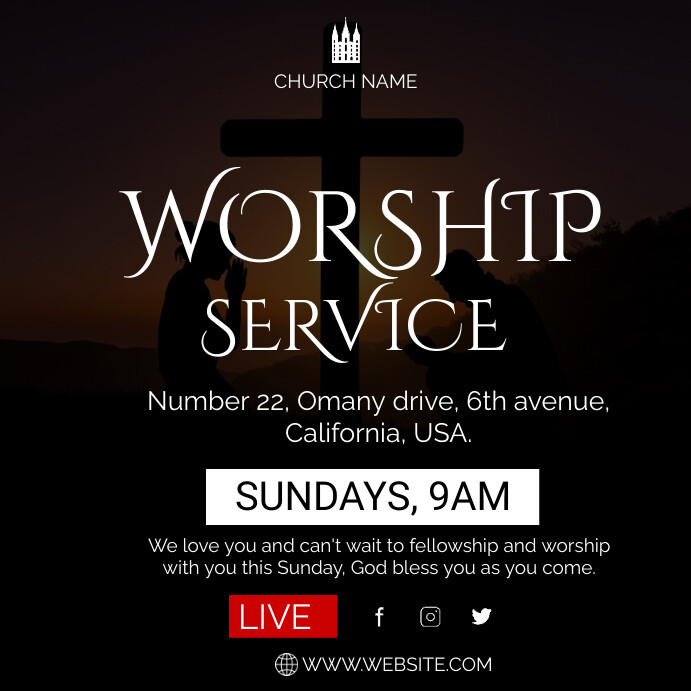 Church Invitation Instagram Post Template | PosterMyWall