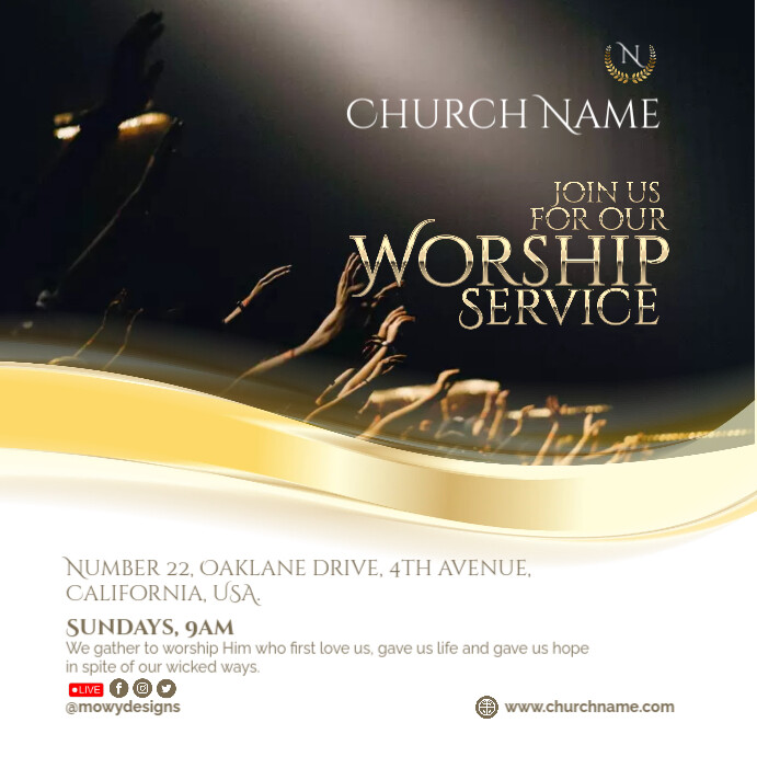 Church Invitation Instagram Post Template | PosterMyWall