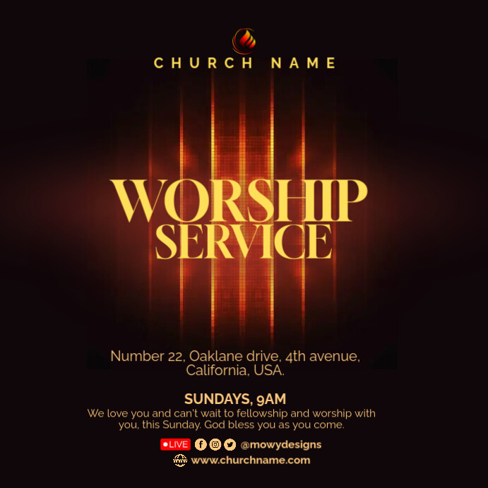 Church Invitation Instagram Post Template | PosterMyWall