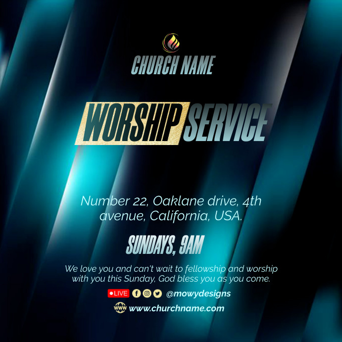 Church Invitation Instagram Post Template | PosterMyWall