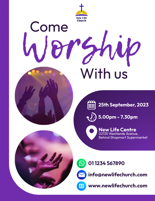 church invitation poster template | PosterMyWall