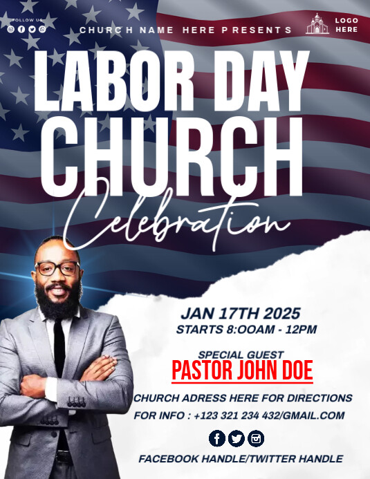 Copy of church labor day weekend worship service | PosterMyWall