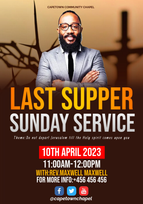 Church Last Supper Sunday Service A3 Template | PosterMyWall