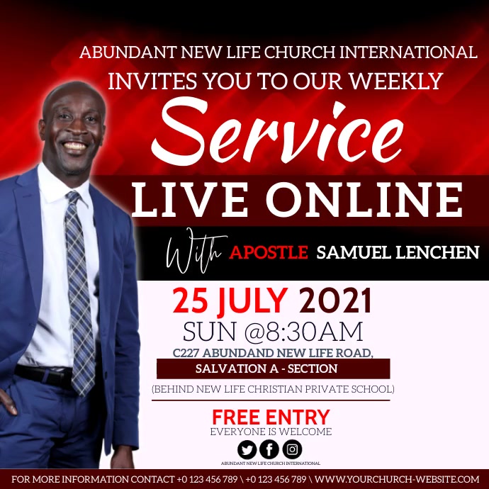 church live online announcement template | PosterMyWall