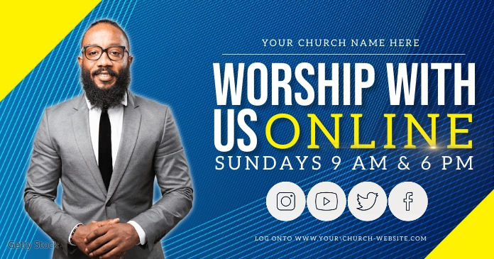 church live online from home template | PosterMyWall