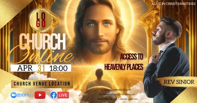 CHURCH LIVE ONLINE SERMON TEMPLATE (2) | PosterMyWall