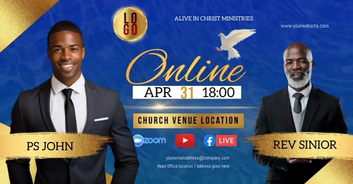 Plantilla de CHURCH LIVE ONLINE SERMON TEMPLATE (2) | PosterMyWall
