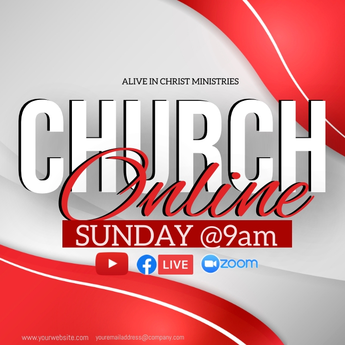 CHURCH LIVE ONLINE SERMON TEMPLATE | PosterMyWall