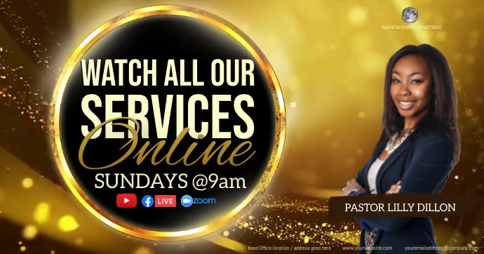 CHURCH LIVE ONLINE SERMON TEMPLATE | PosterMyWall