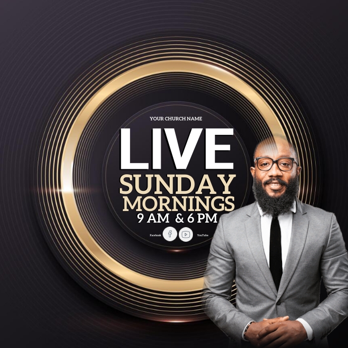 CHURCH LIVE ONLINE SERMON TEMPLATE | PosterMyWall