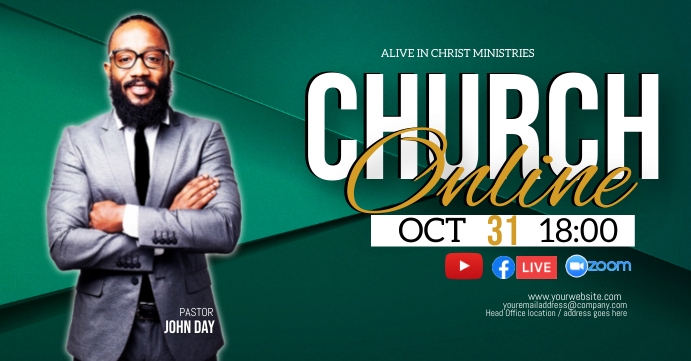 Copy of CHURCH LIVE ONLINE SERMON TEMPLATE | PosterMyWall