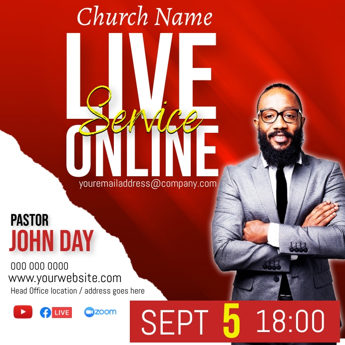 Copy of CHURCH LIVE ONLINE SERMON TEMPLATE | PosterMyWall