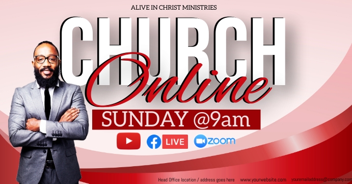 CHURCH LIVE ONLINE SERMON TEMPLATE | PosterMyWall