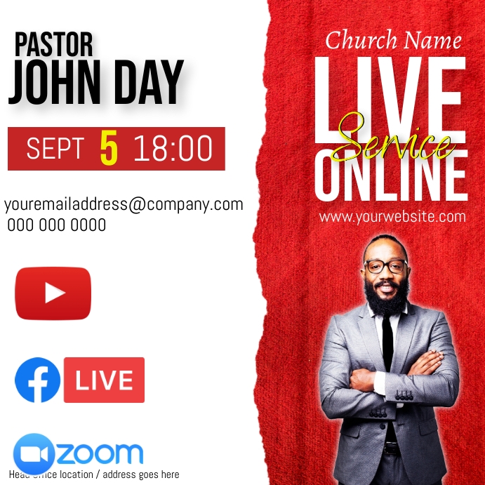 Copy of CHURCH LIVE ONLINE SERMON TEMPLATE | PosterMyWall