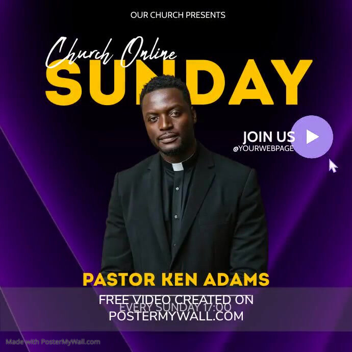 Church live online Video Ad template | PosterMyWall