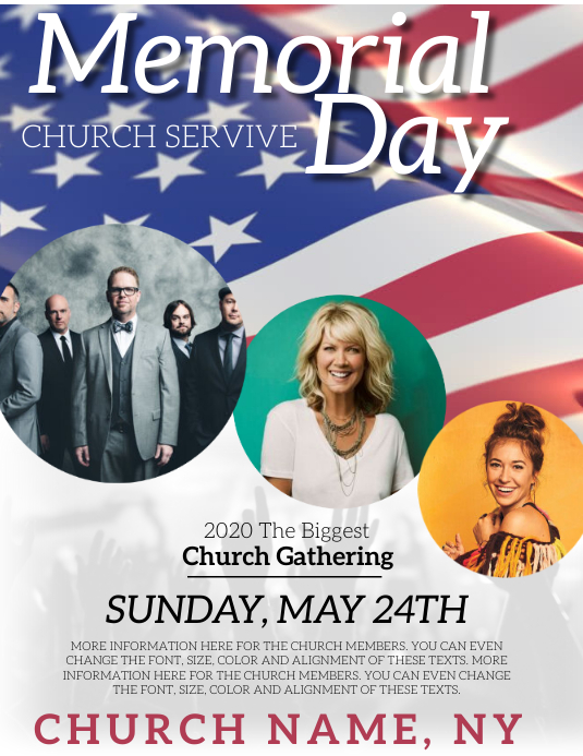 Church Memorial Day Service Event Template | PosterMyWall