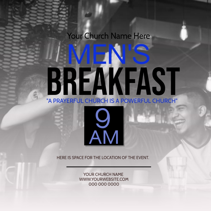 Church Men's Breakfast Event Template | PosterMyWall