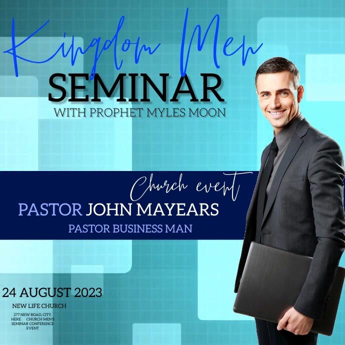 CHURCH MEN'S SEMINAR CONFERENCE EVENT Template | PosterMyWall