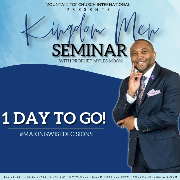 CHURCH MEN'S SEMINAR CONFERENCE EVENT Template | PosterMyWall