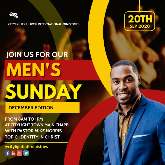 church men's sunday flyer design Template | PosterMyWall