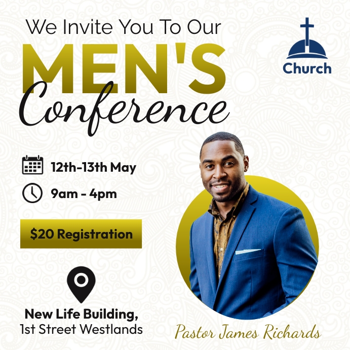 Modèle church mens conference flyer | PosterMyWall