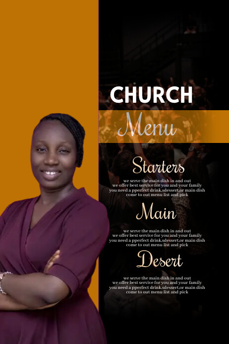 CHURCH MENU Template | PosterMyWall