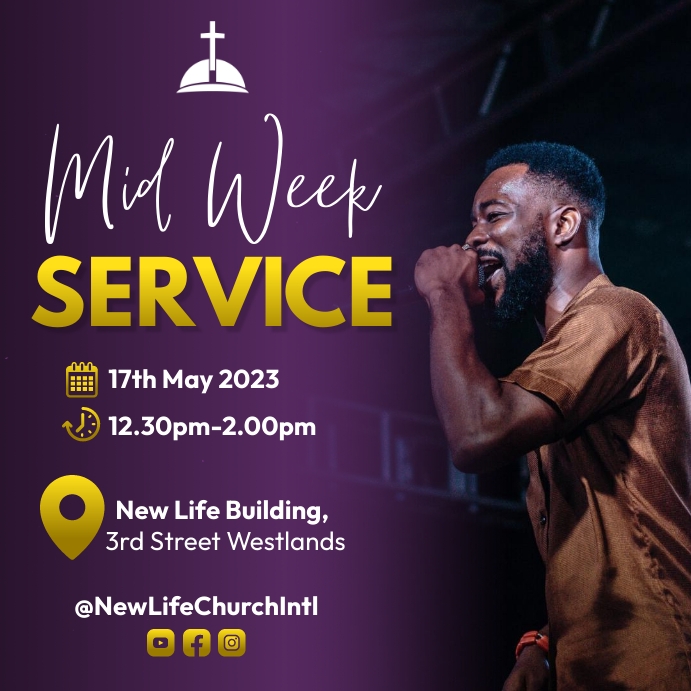 church mid week Instagram service flyers Template | PosterMyWall