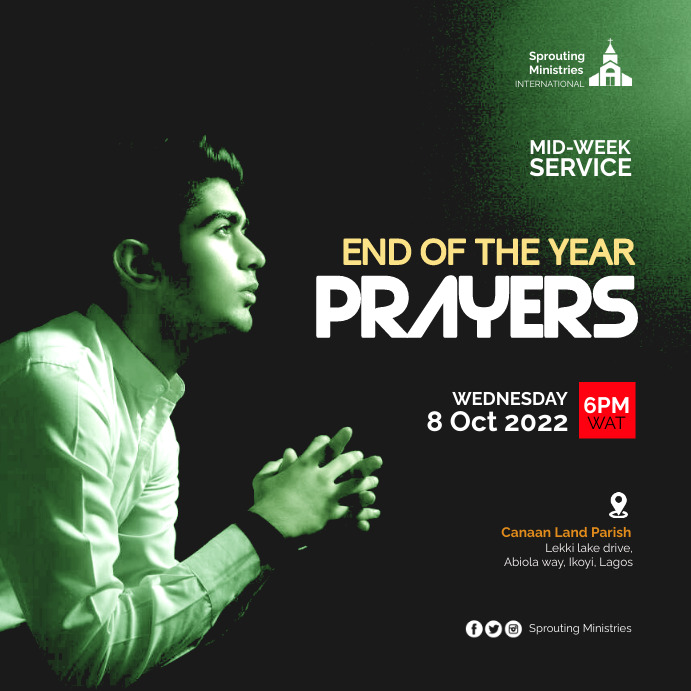 CHURCH MID-WEEK PRAYER MEETING Template | PosterMyWall