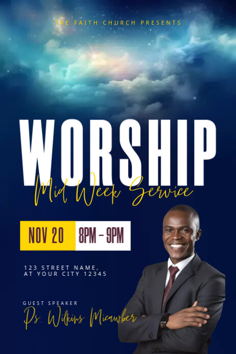 church mid week service Template | PosterMyWall
